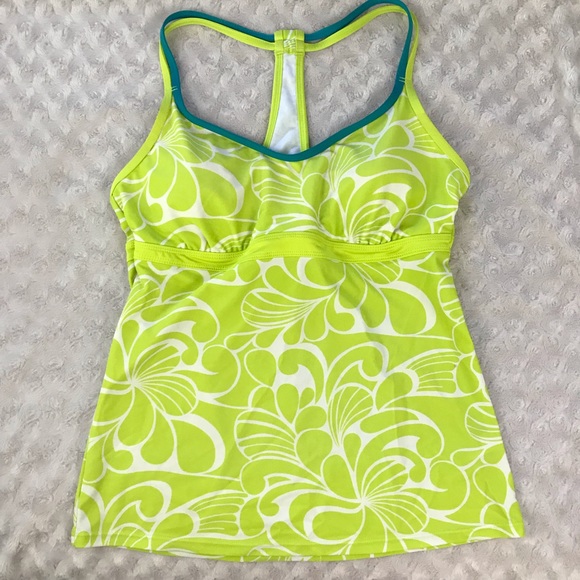 Athleta | Swim | Athleta Tankini Top Green White Floral Swim | Poshmark